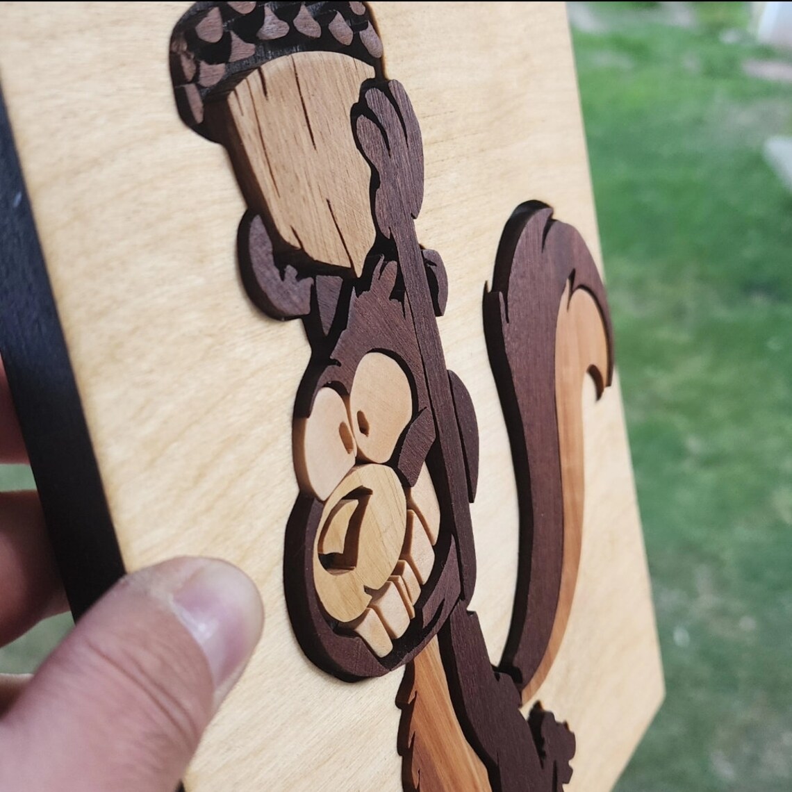 Intarsia Wood Sweet Squirrel Art Natural Handmade Gift for Mom - Etsy