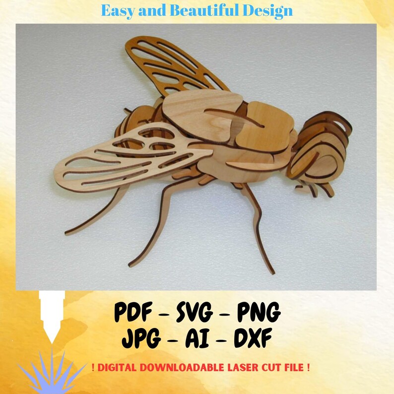 Fly Laser Cut Files Pattern Svg Dxf Png Jpg Pdf Digital Download - Etsy