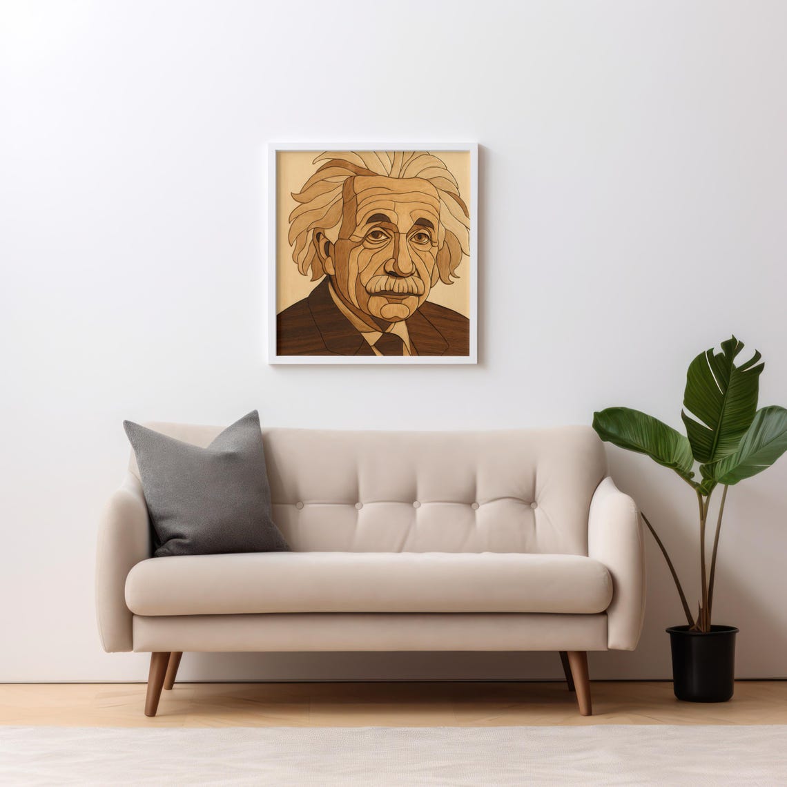 Einstein Intarsia Pattern | Scientist Wood Inlay Template | DIY Scroll ...