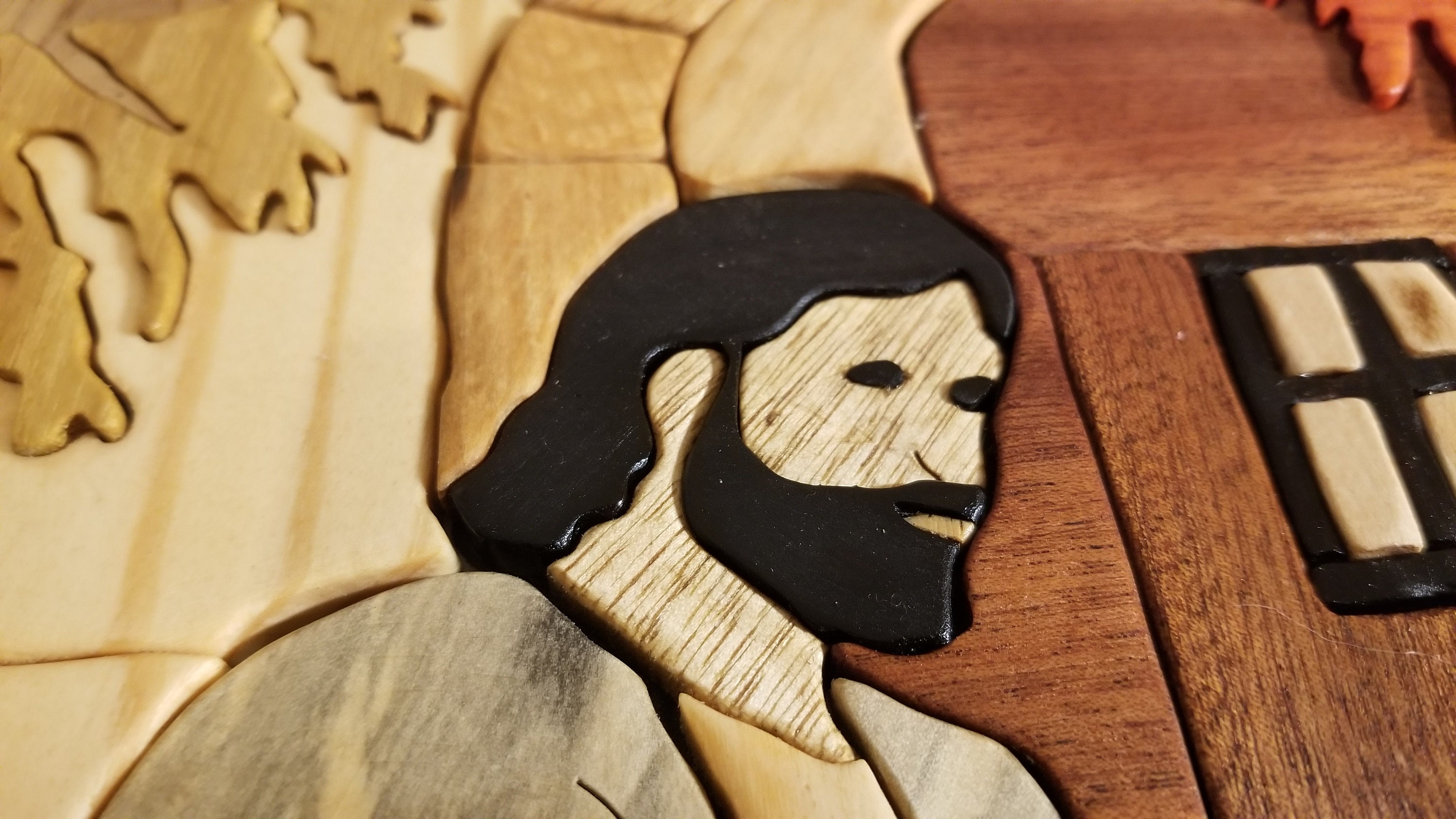 Natural Wood Intarsia Wall Art Design Jesus at Door Knocking - Etsy