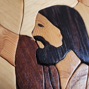 Baptism Intarsia Natural Unique Wood Sculpture Wall Art Jesus - Etsy