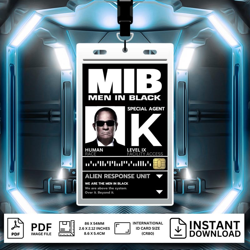 Printable Id Badge Mib - Etsy