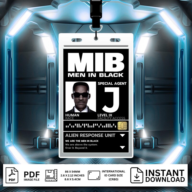 Printable Id Badge Mib - Etsy