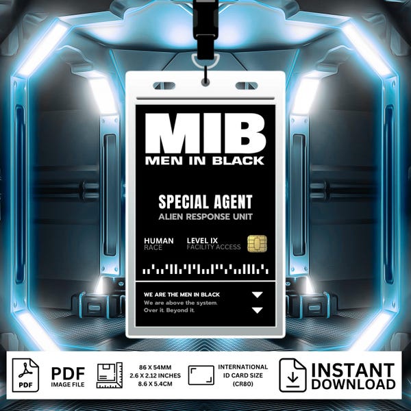 Printable Id Badge Mib - Etsy