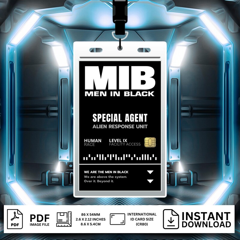 Men in black ausweis vorlage - Etsy.de