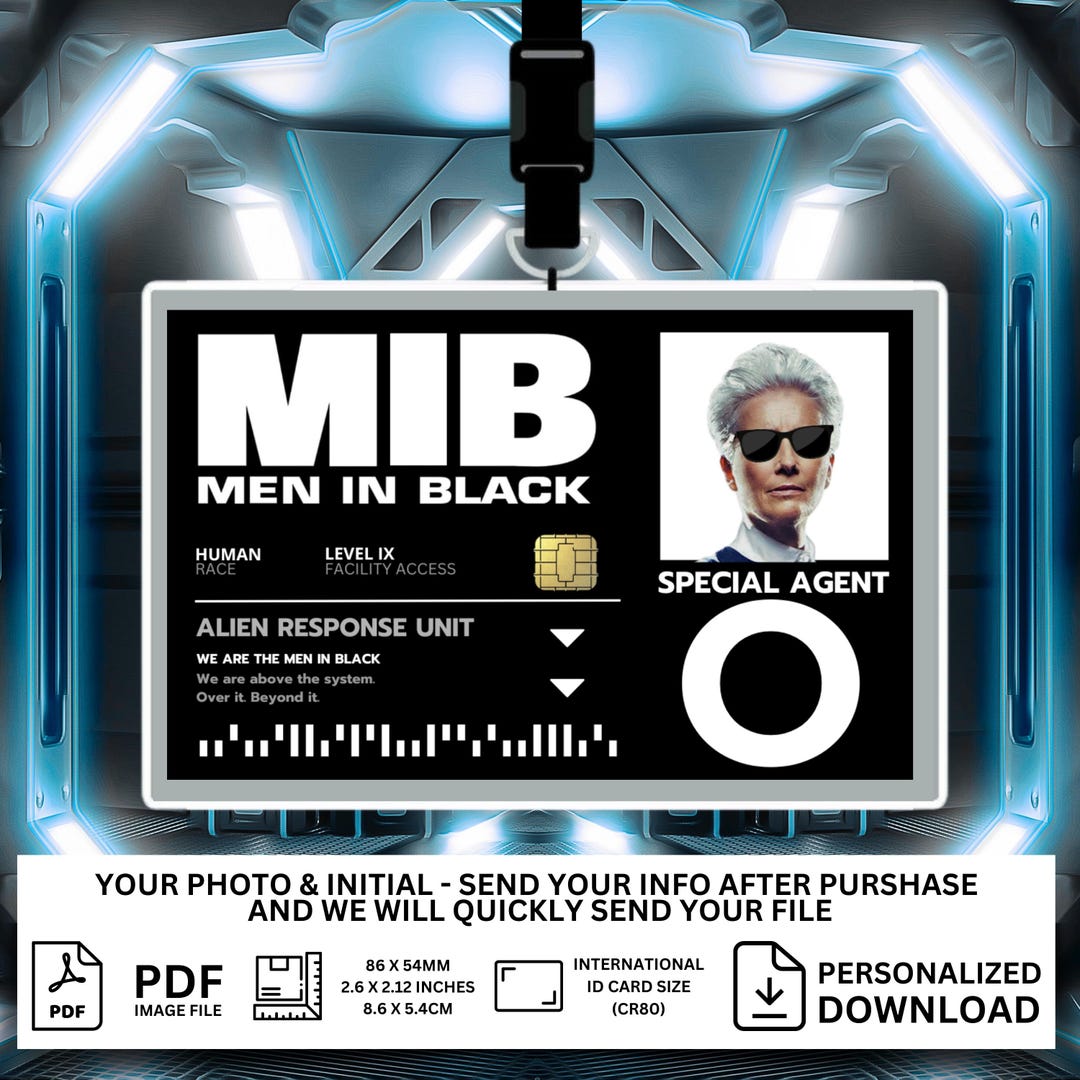 MIB Agent O Special Agent Men in Black ID Badge Card Cosplay Halloween ...