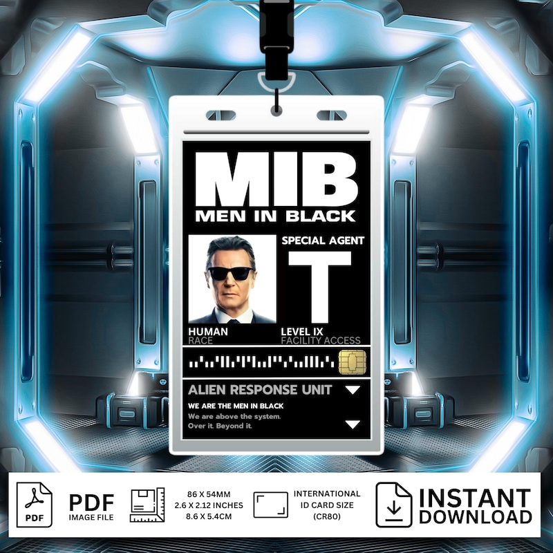 Printable Id Badge Mib - Etsy