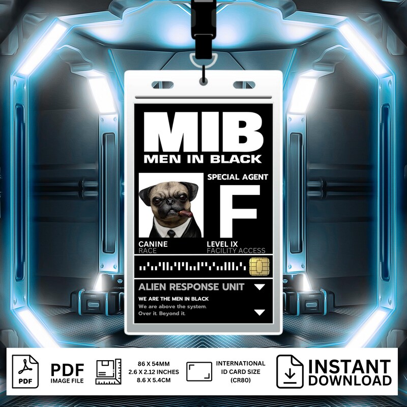 Printable Id Badge Mib - Etsy