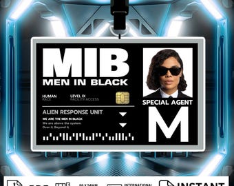 MIB Agent J Special Agent Men in Black ID Badge Card Cosplay Halloween ...