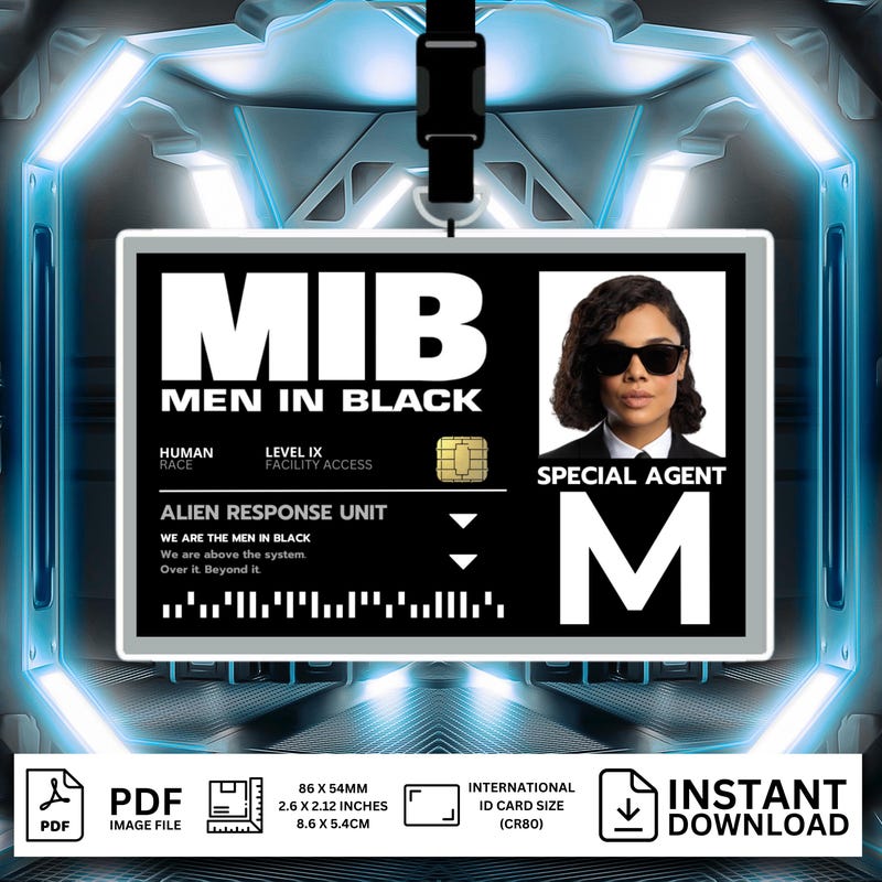 Printable Id Badge Mib - Etsy