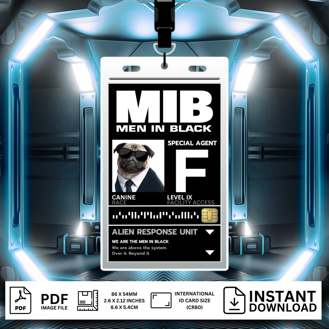 MIB Agent F Special Agent Men in Black ID Badge Card Cosplay Halloween ...
