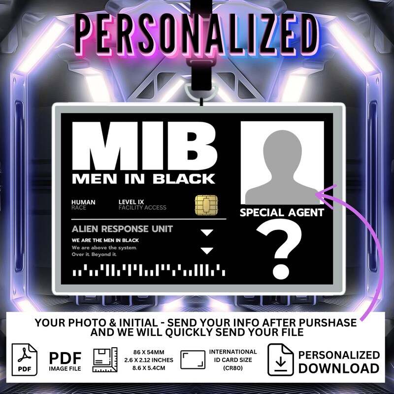 Printable Id Badge Mib - Etsy
