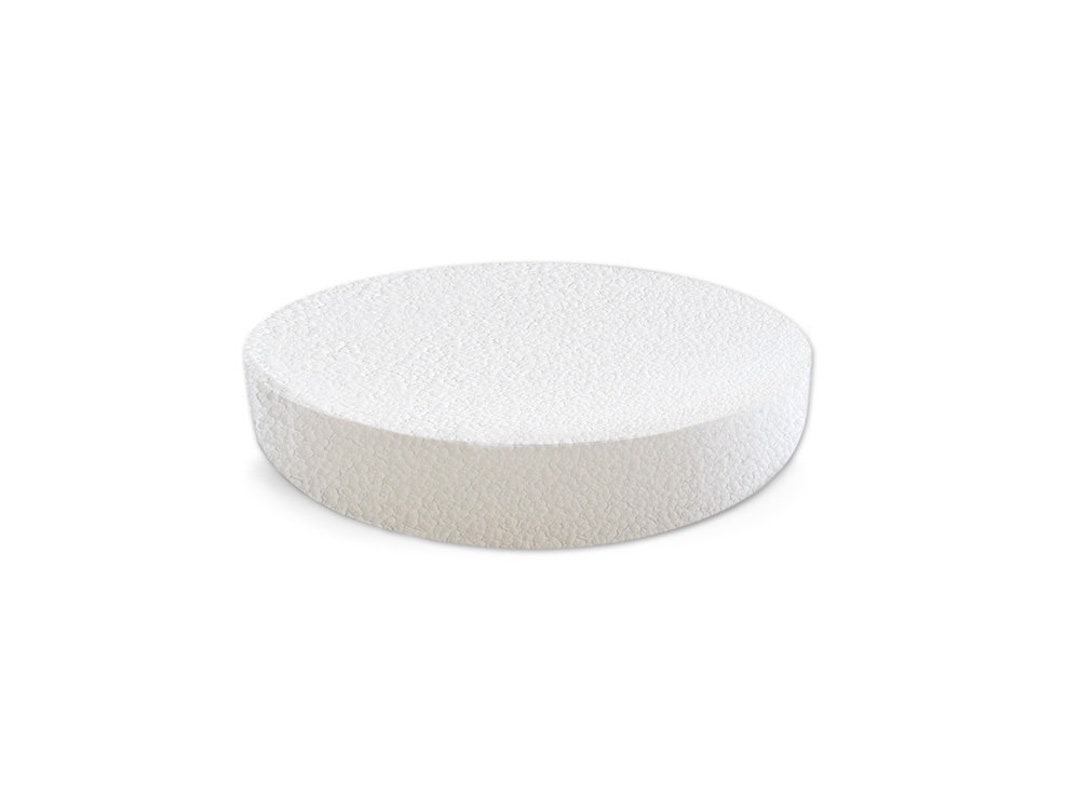 6" Polyfoam Disc, 6"x1" Foam Disc, White Styrofoam Discs, Baking Supply ...