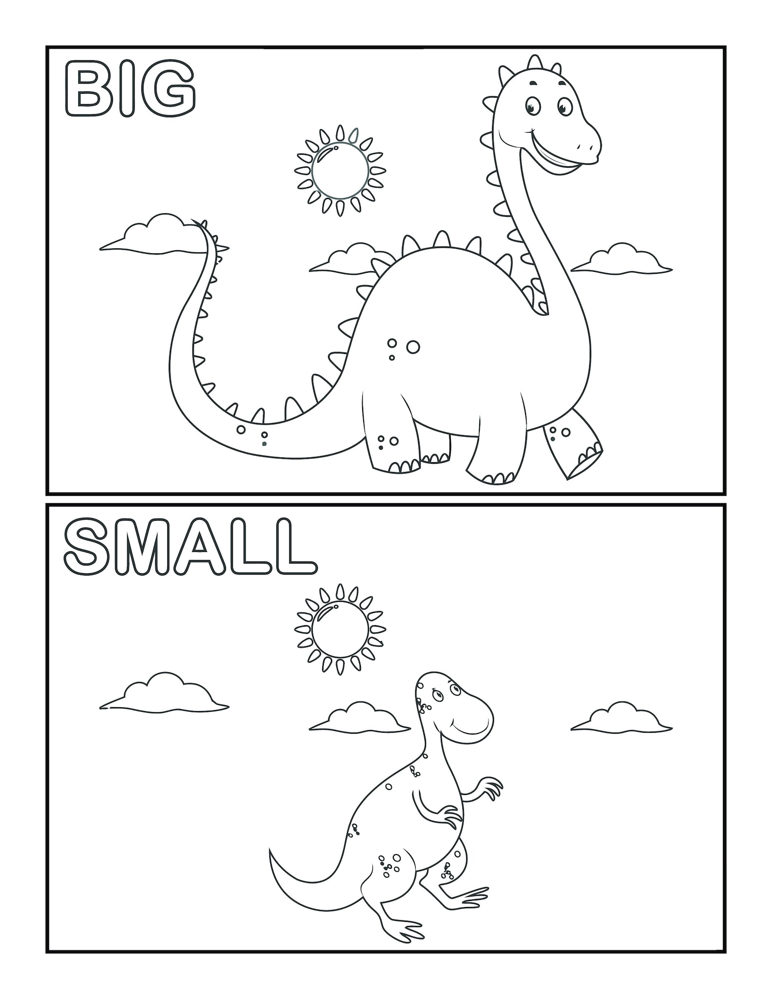 Opposite Words Coloring Pages 10 - Etsy