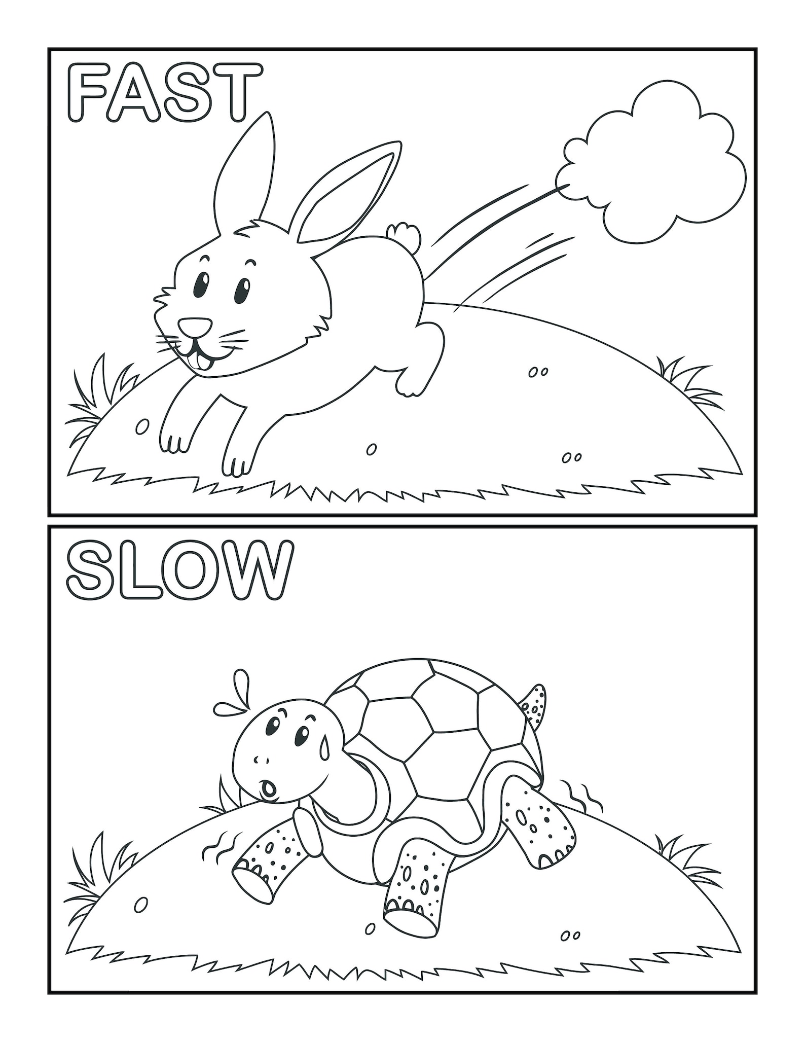 Opposite Words Coloring Pages 10 - Etsy