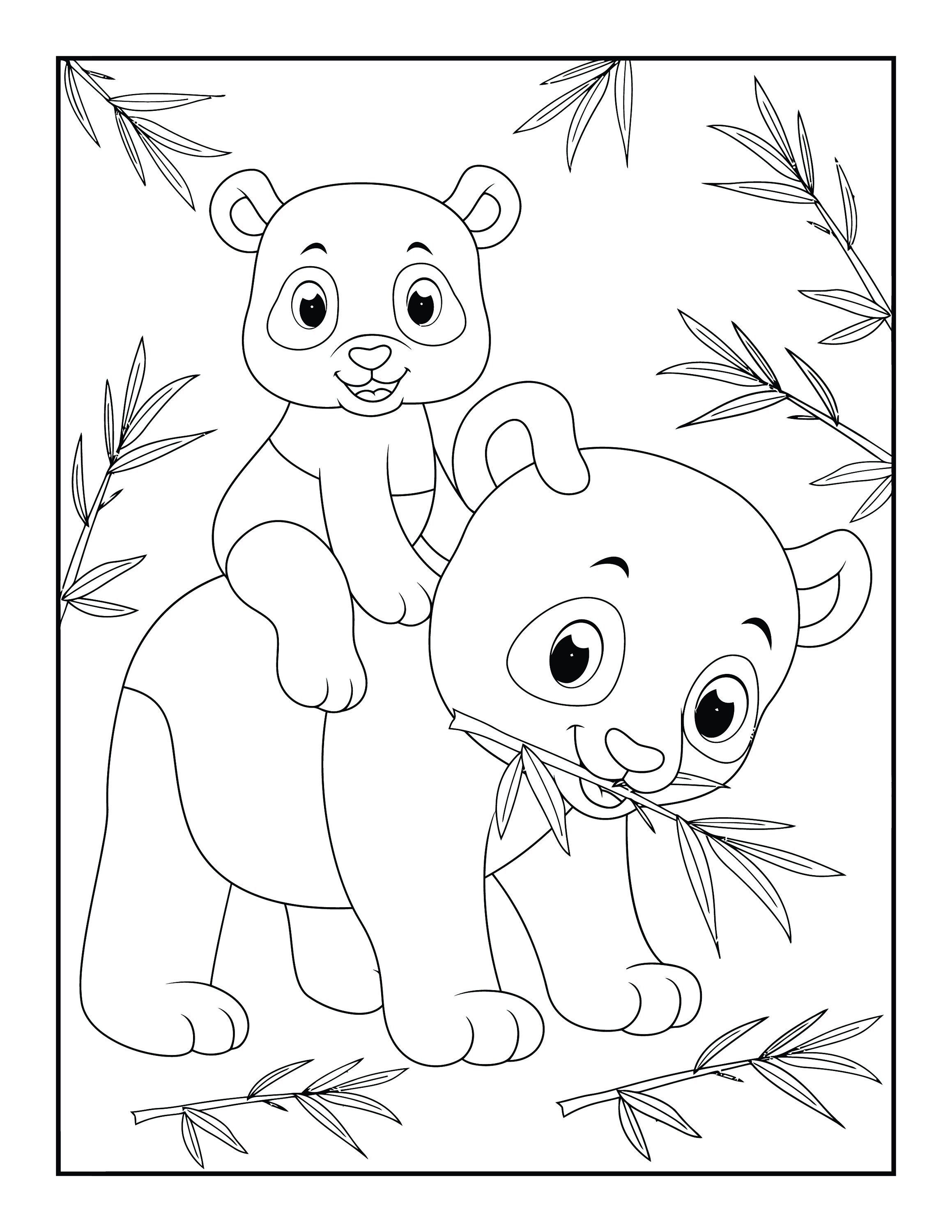 Panda Coloring Pages (10) - Etsy