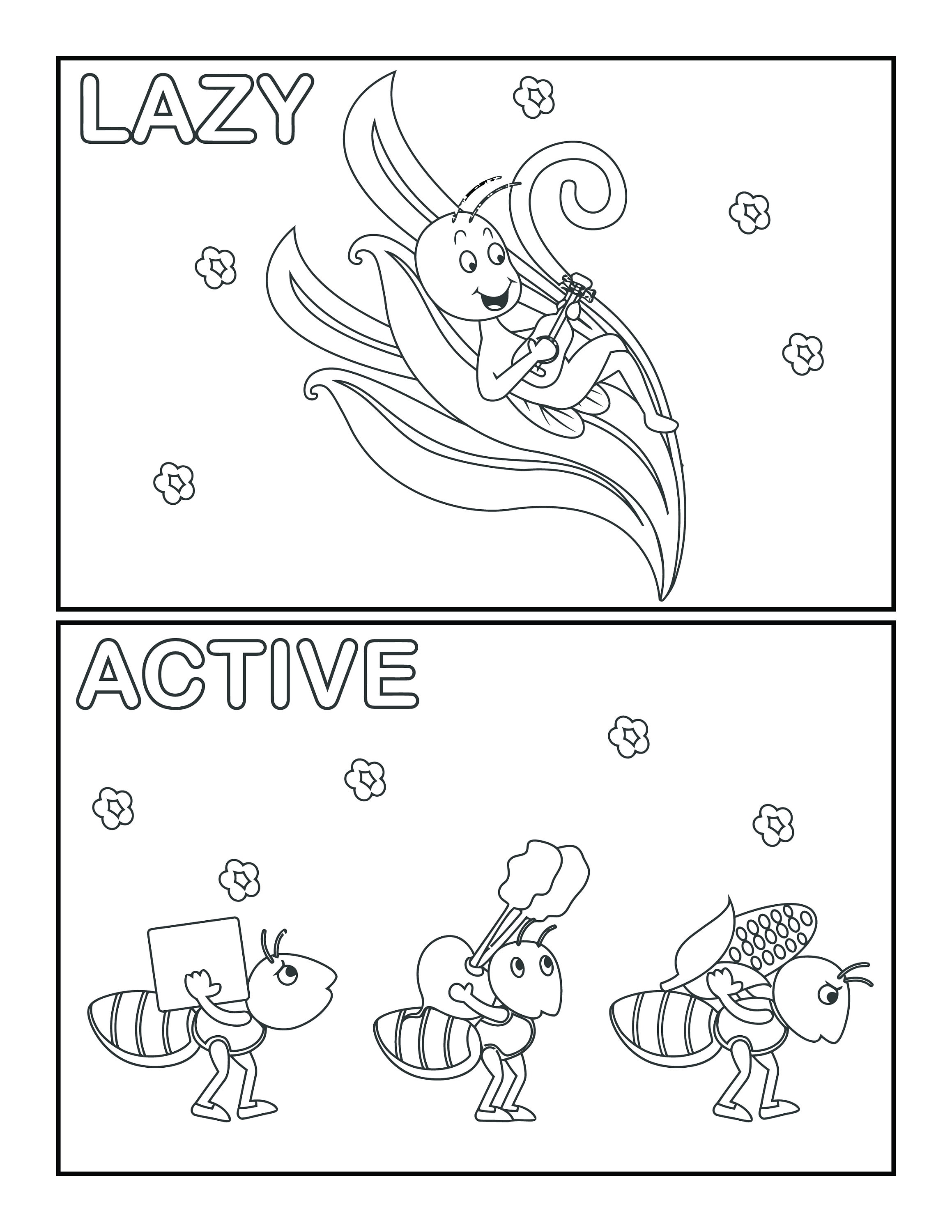 Opposite Words Coloring Pages (10) - Etsy