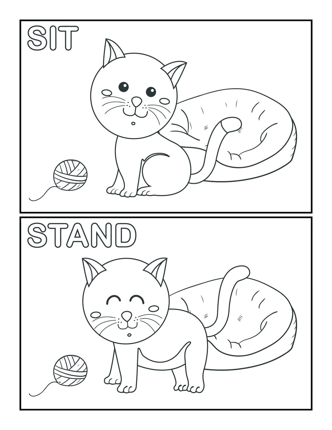 Opposite Words Coloring Pages 10 - Etsy