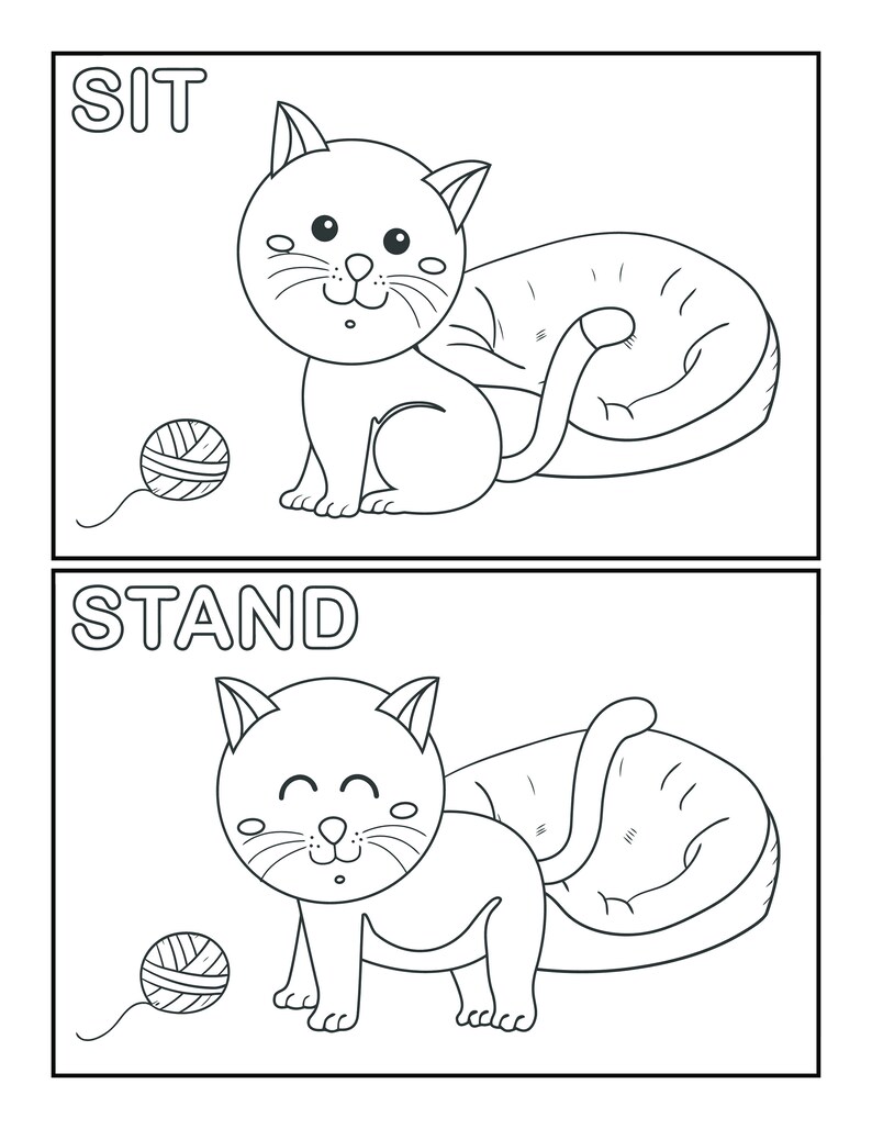 Opposite Words Coloring Pages 10 - Etsy