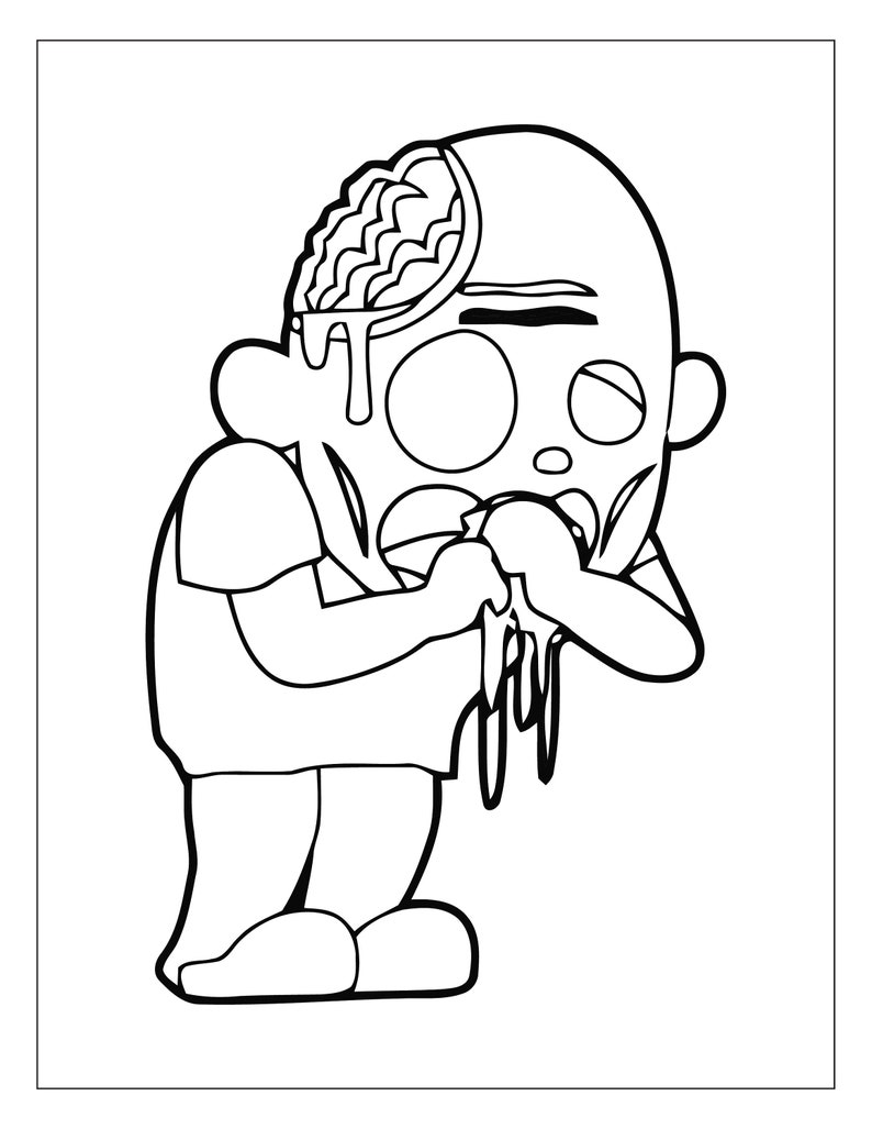 Zombie Coloring Pages (20) - Etsy