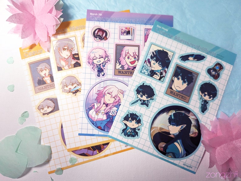 Casus Memorabilium: Honkai Star Rail A6 Sticker Sheet Ft. Caelus/stelle ...