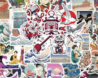Japanese Wave Sticker - Etsy