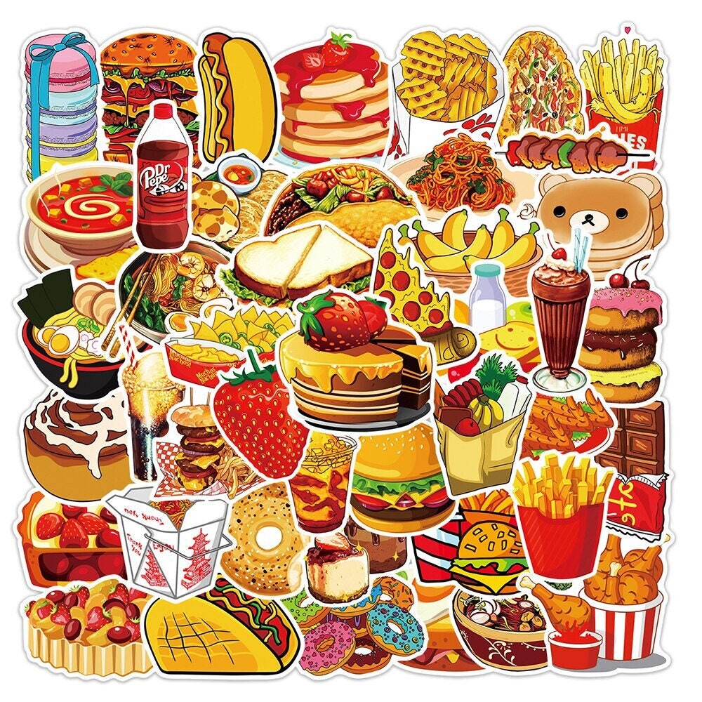 Cartoon Junk Food Collage
