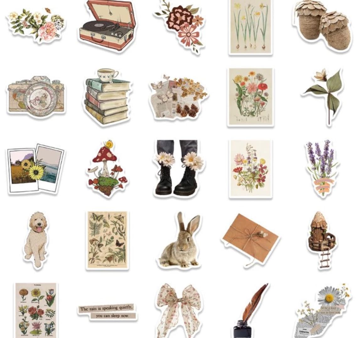 103050pcs Retro Aesthetic Sticker Pack Cartoon Vsco - Etsy