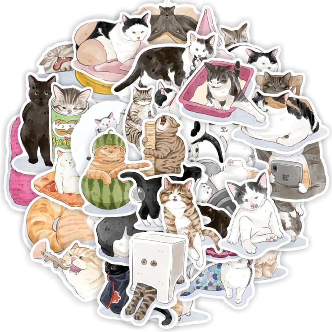 103052 Pcs Funny Cat Sticker Pack Cute Cat Lover Gift - Etsy