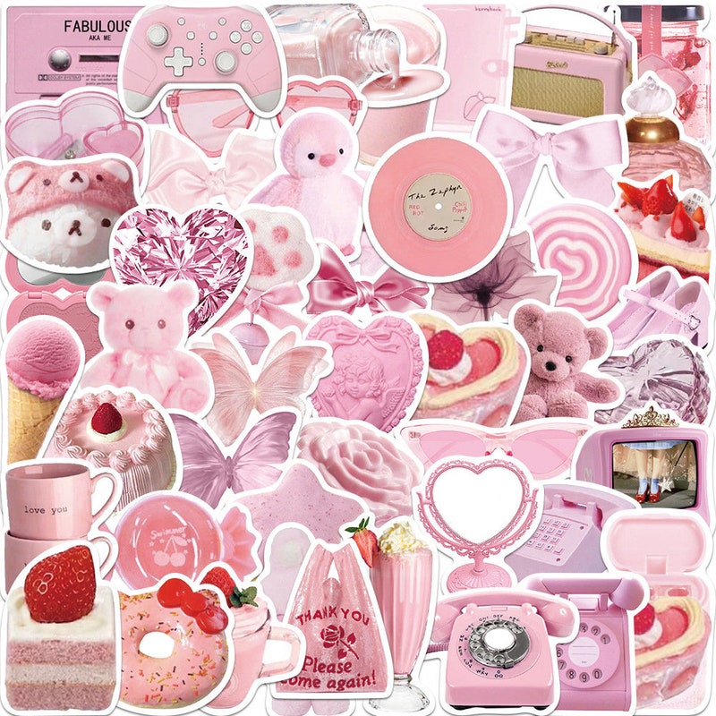 Pink Stickers - Etsy