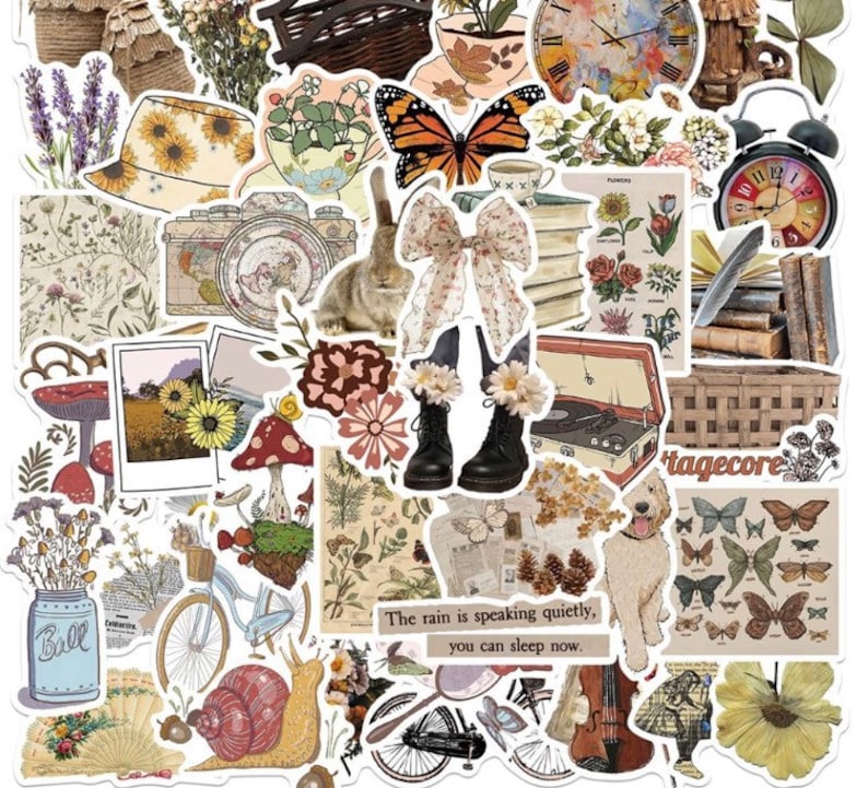 103050pcs Retro Aesthetic Sticker Pack Cartoon Vsco - Etsy