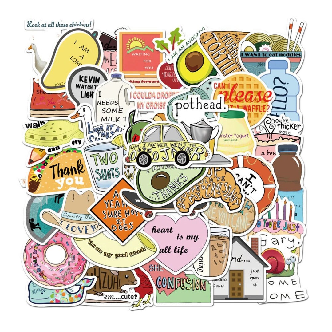 10,30,50 Pcs Funny Vsco Sticker Pack, Aesthetic Vine Sayings Stickers ...