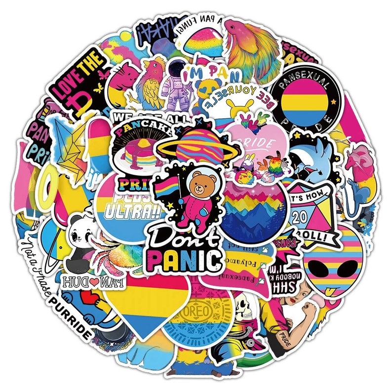 103060 Pcs Pansexual Pride Sticker Pack Cartoon Rainbow - Etsy