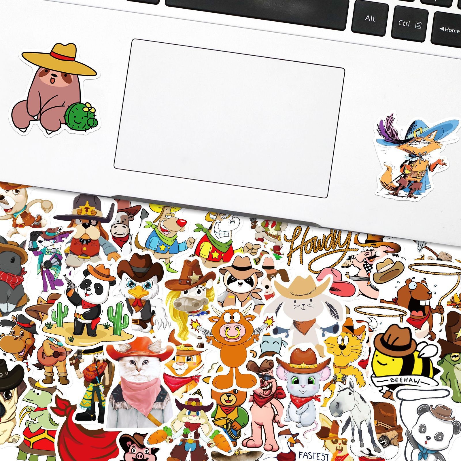 50 Funny Cowboy Animal Stickers Pack, Funny Decals for Kids, DIY ...