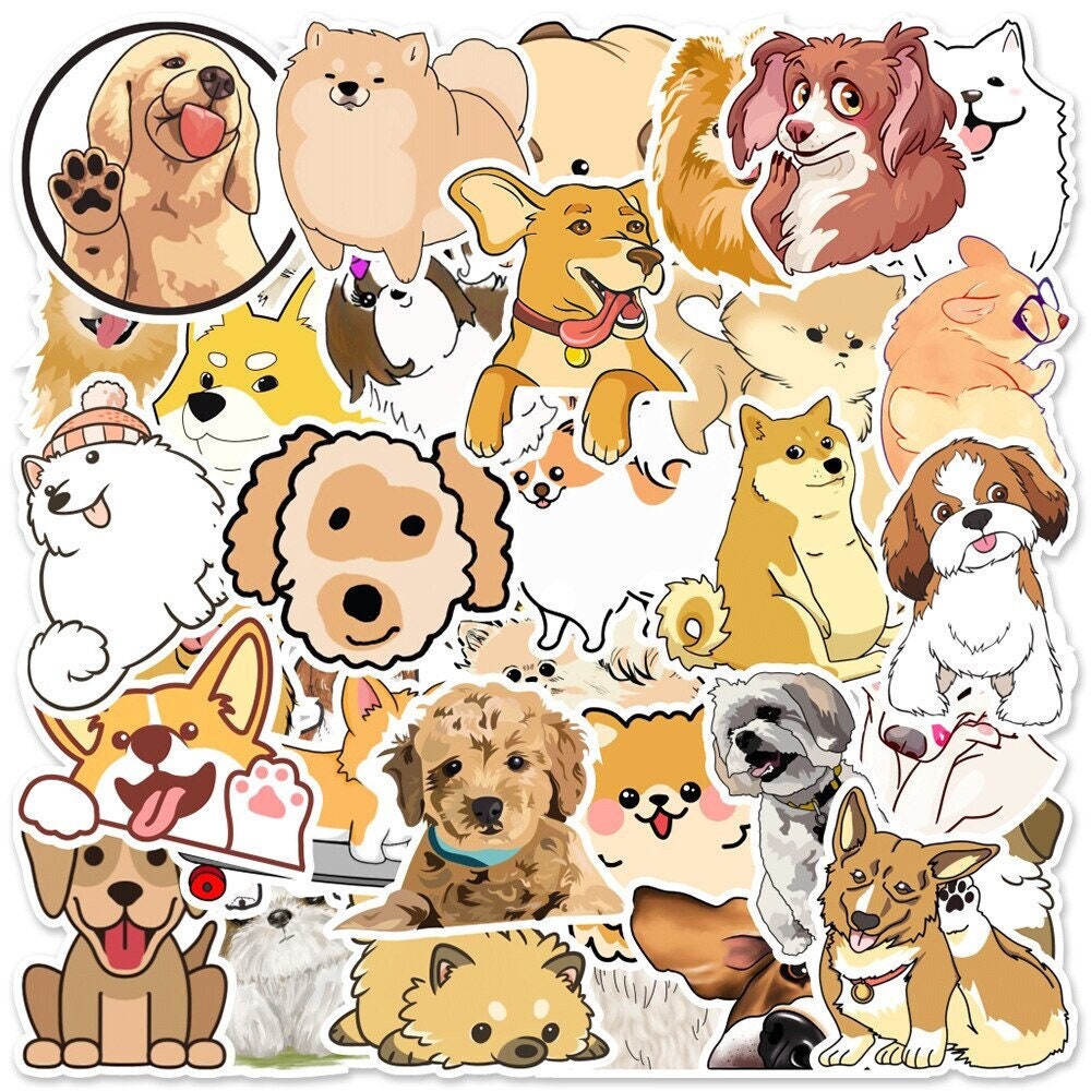 103050 Pcs Cute Dogs Sticker Pack Kawaii Cartoon Pet - Etsy