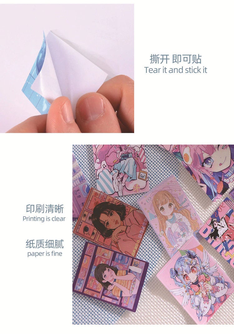 30 Pcs Kawaii Japanese Style Girl Stickers Pack Washi - Etsy
