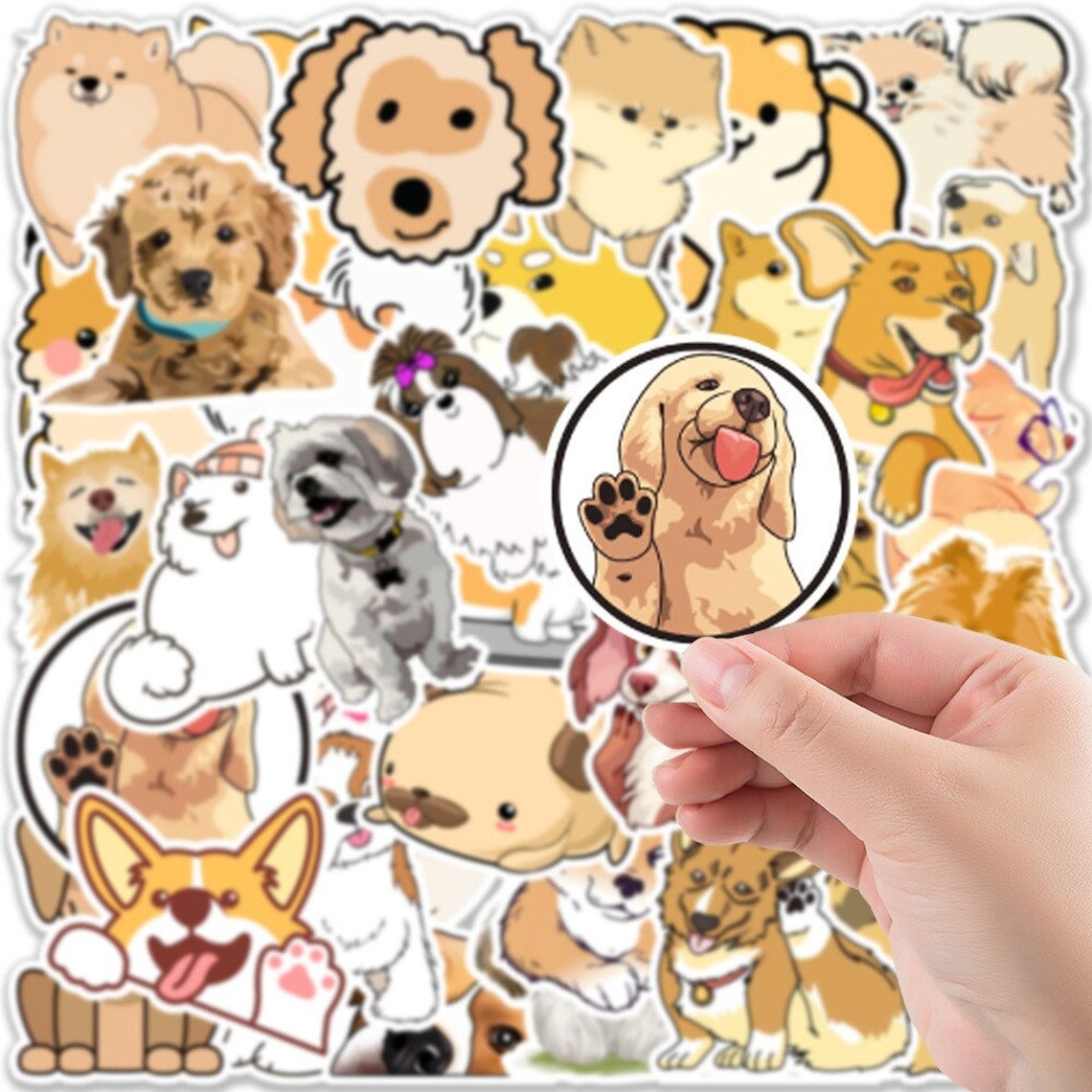 103050 Pcs Cute Dogs Sticker Pack Kawaii Cartoon Pet - Etsy
