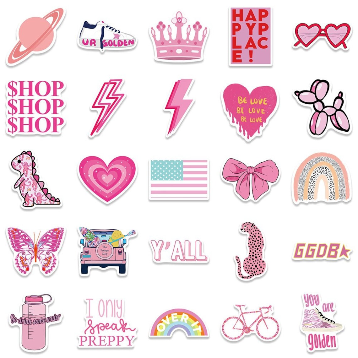 50 Cute Pink Vsco Stickers Pack Cartoon INS Aesthetic Sticker - Etsy
