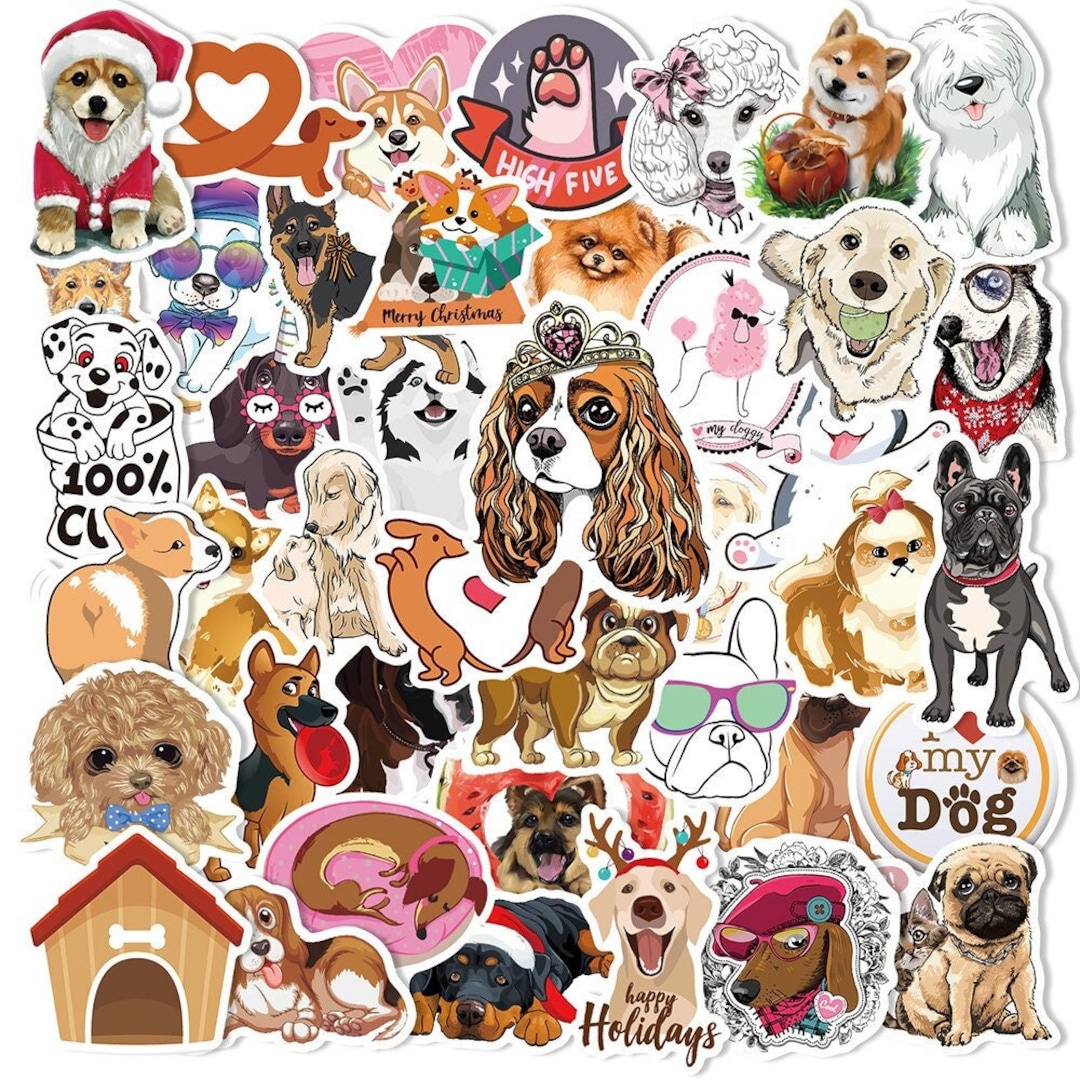 104080 Pcs Cute Dogs Sticker Pack Funny Kawaii Cartoon Pet - Etsy
