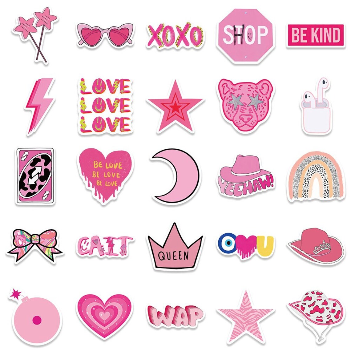 50 Cute Pink Vsco Stickers Pack Cartoon INS Aesthetic Sticker - Etsy