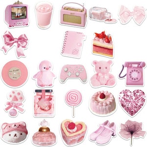 10,30,50pcs Cute Pink Stickers Pack, Aesthetic INS Style Kawaii Bear ...