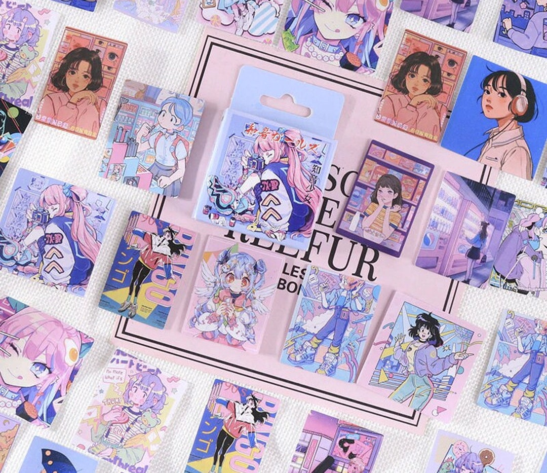 30 Pcs Kawaii Japanese Style Girl Stickers Pack, Washi Scrapbooking ...