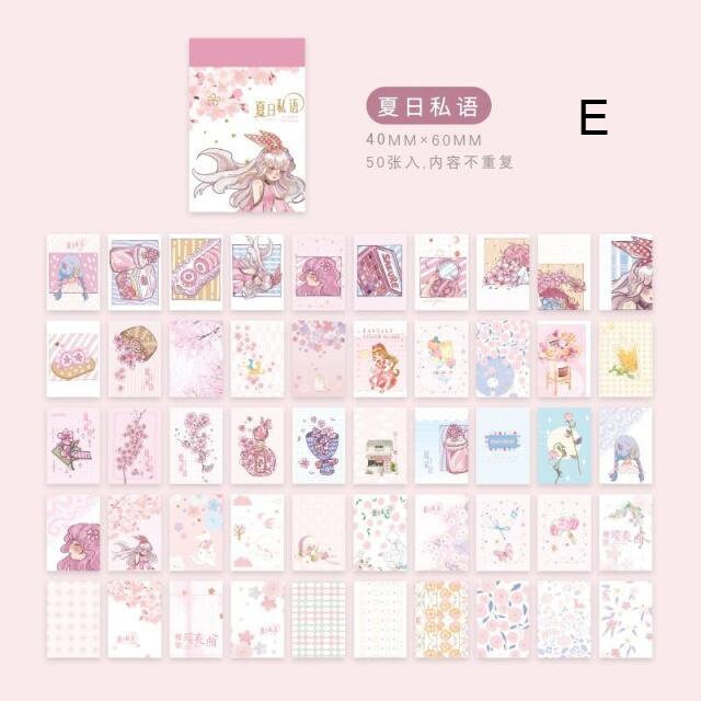 50 Pcs Japanese Sakura Sticker Pack Aesthetic Notebook Style - Etsy