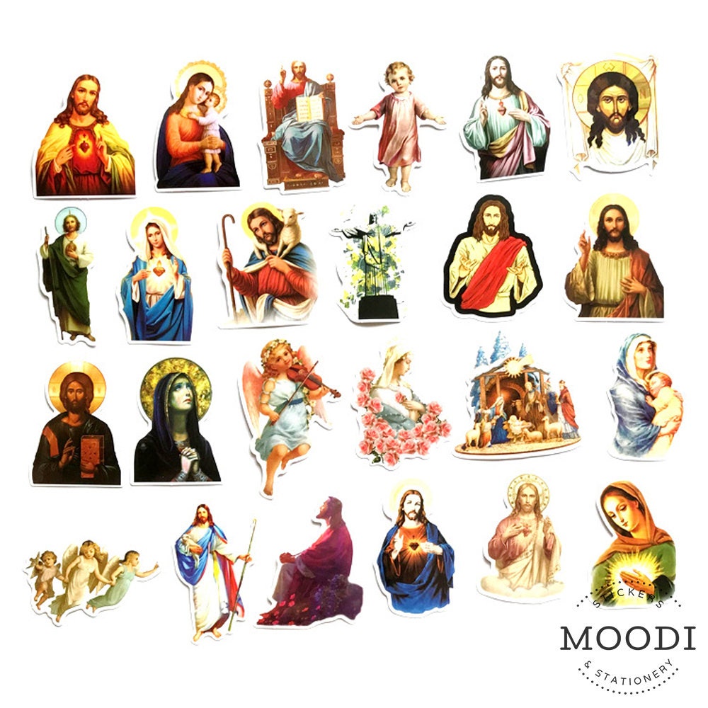 10,30,50,68pcs Jesus Stickers Pack, Christian Gift, God Christ Bible ...