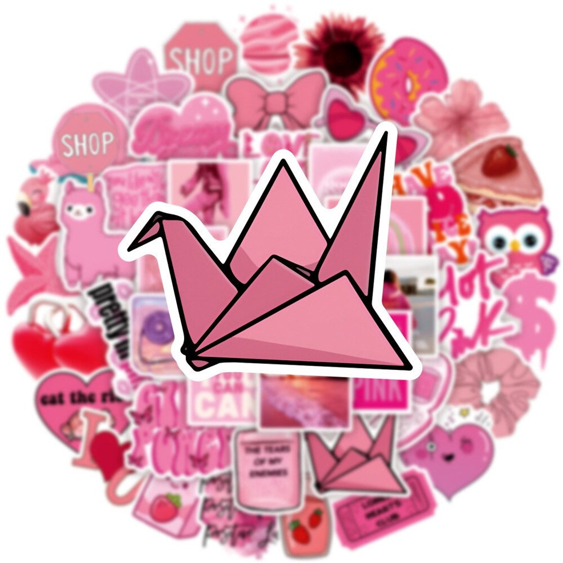 103050 Pcs Pink Girly Sticker Pack Cute Vinyl Stickers for - Etsy