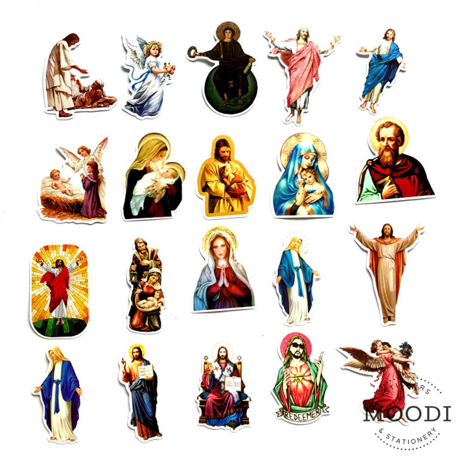 10,30,50,68pcs Jesus Stickers Pack, Christian Gift, God Christ Bible ...