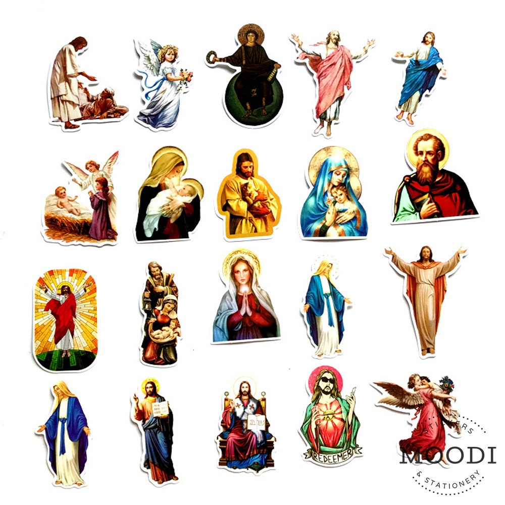 10,30,50,68pcs Jesus Stickers Pack, Christian Gift, God Christ Bible ...
