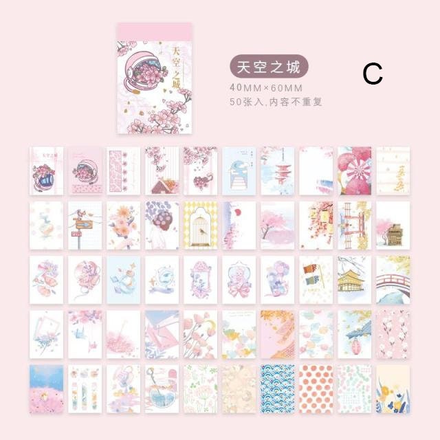 50 Pcs Japanese Sakura Sticker Pack Aesthetic Notebook Style - Etsy