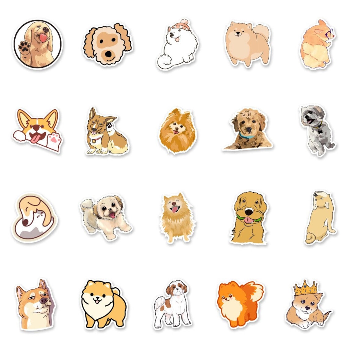 103050 Pcs Cute Dogs Sticker Pack Kawaii Cartoon Pet - Etsy