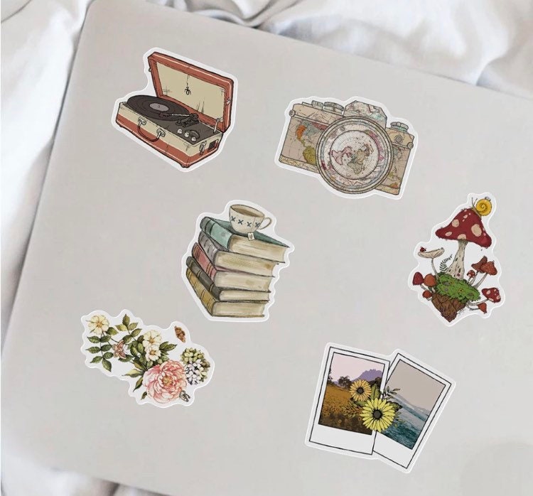 103050pcs Retro Aesthetic Sticker Pack Cartoon Vsco - Etsy